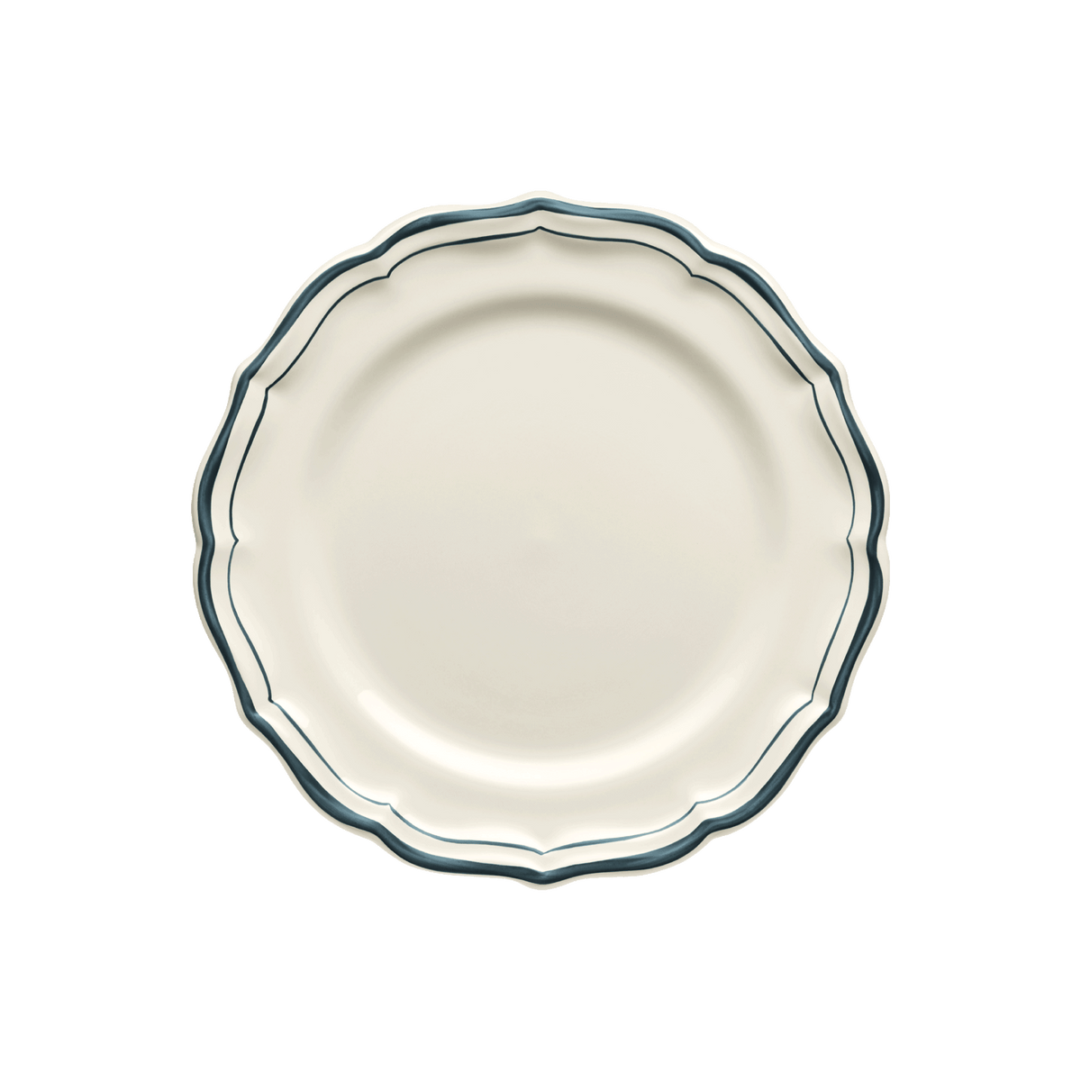 Set of 4 dessert plates - Filet Ocean Blue – FAÏENCERIE DE GIEN
