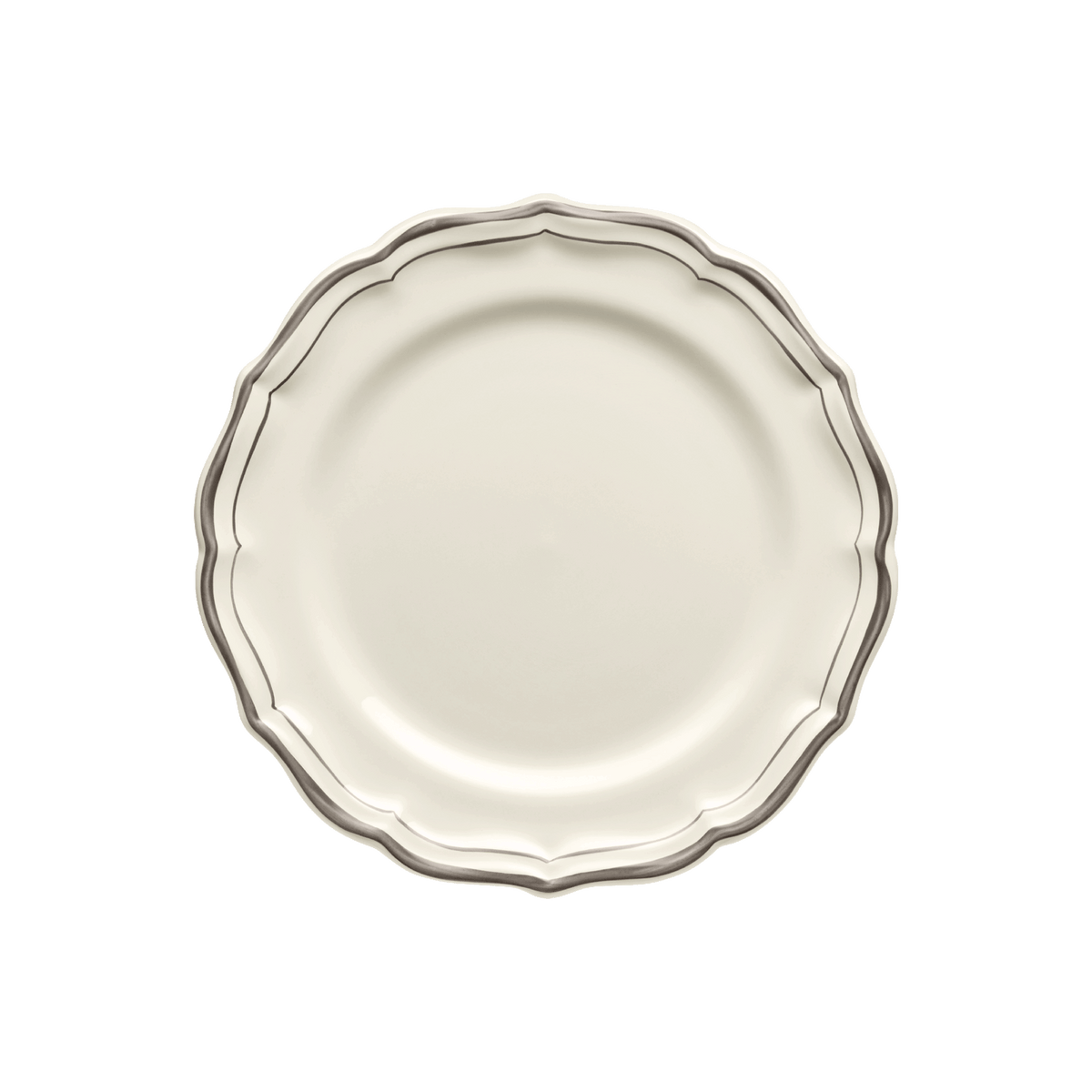 Set of 4 dessert plates - Filet Taupe – FAÏENCERIE DE GIEN