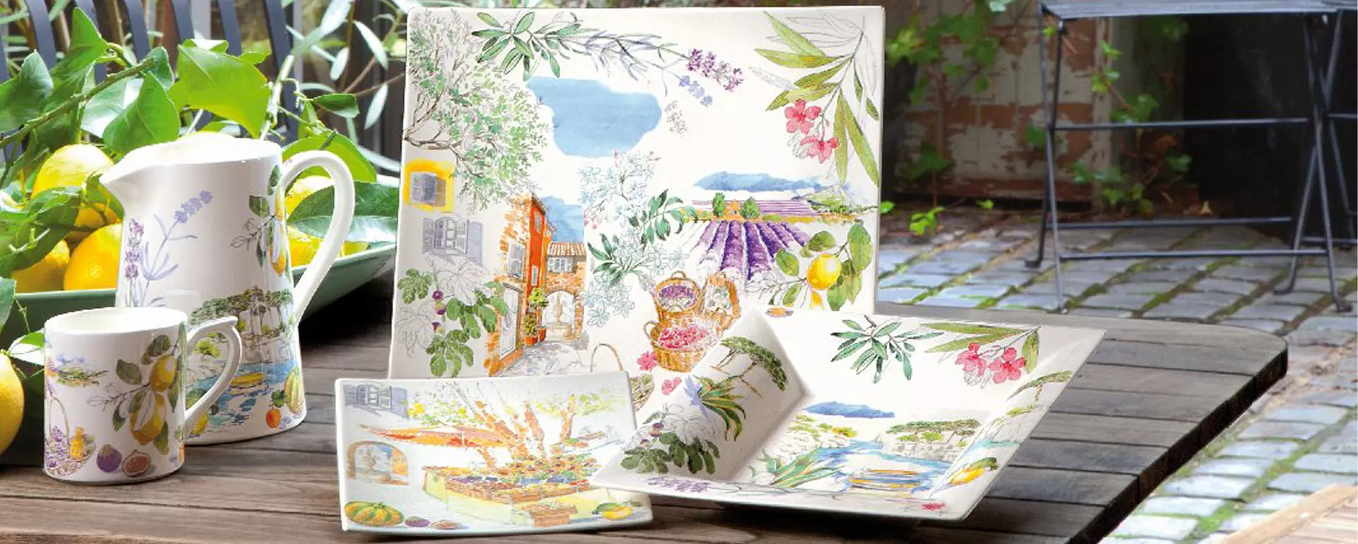Faïencerie de Gien - Provence - Assiettes, tasses, plats en faïence